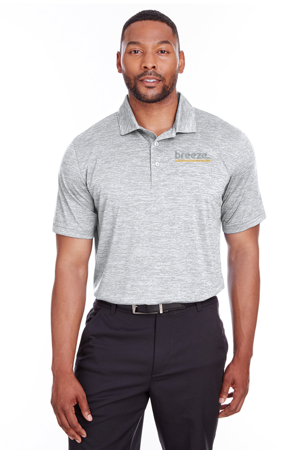Men's Icon Heather Polo - Breeze Autocare – Oil Changers